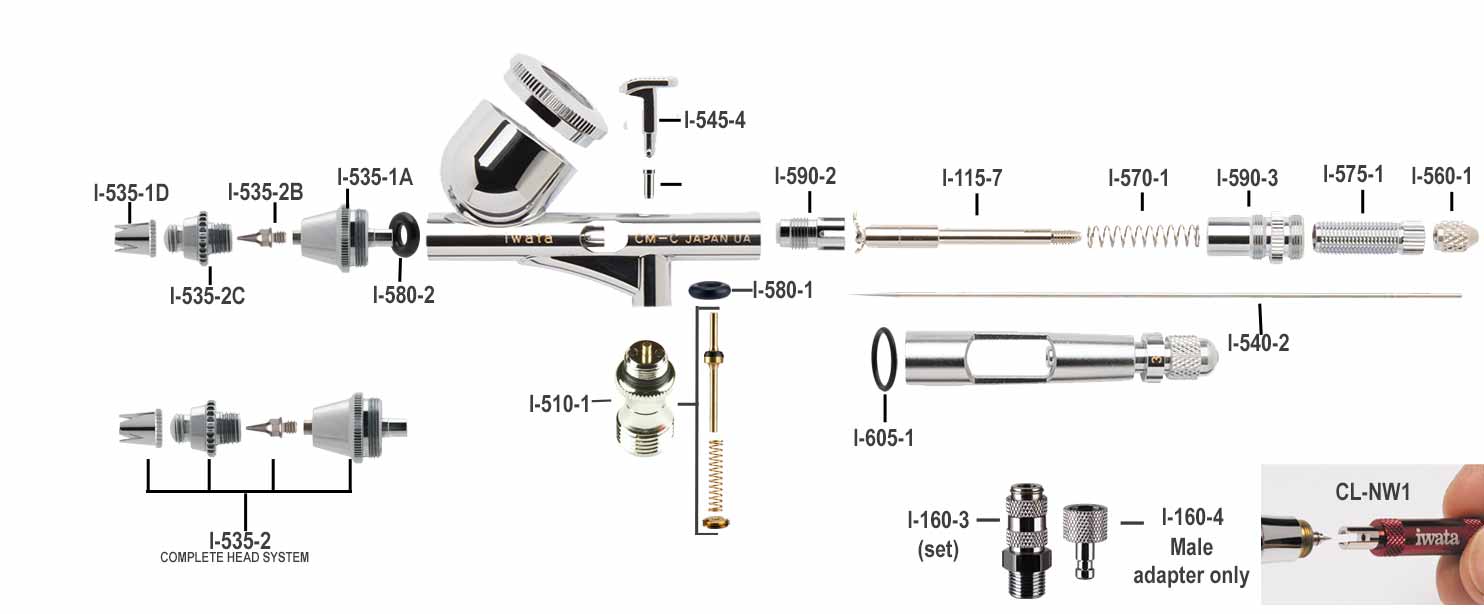 Custom Micron CM-C Replacement Parts – Maple Airbrush Supplies