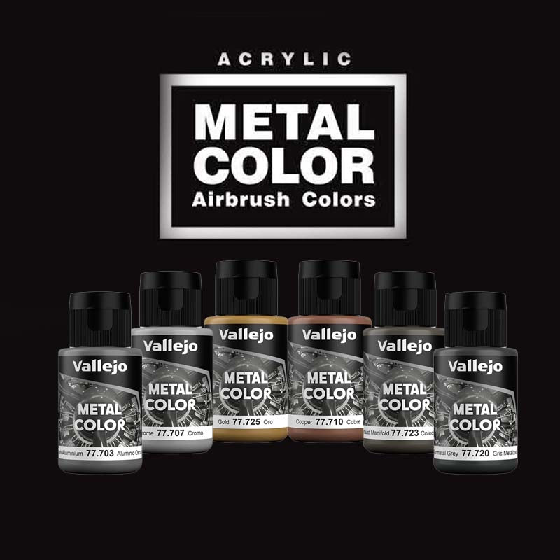 Vallejo Meral Color Airbrush Paint - Realistic Metals