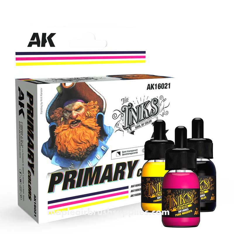 AK 3rd Gen The INKS Primary set of 3 – Maple Airbrush Supplies