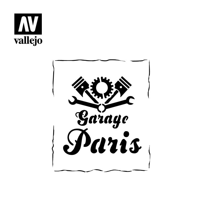 Vellejo Stencil Vintage Garage Sign – Maple Airbrush Supplies