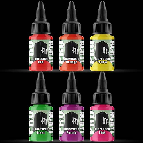 Pro Acryl Fluorescent Paint Set – Maple Airbrush Supplies