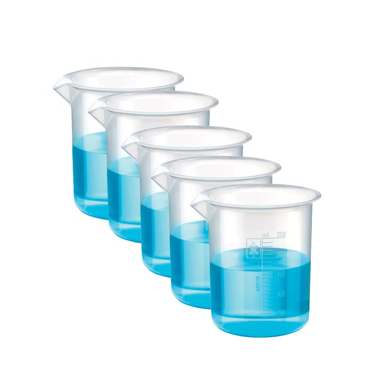 Plastic Beakers with pour spout metric gradients